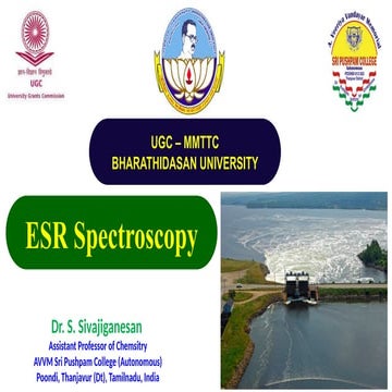 Electron spin resonance(ESR) spectroscopy | PPTX
