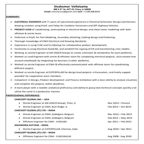 Sivakumar vellaisamy resume | DOCX
