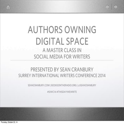 Authors Owning Digital Space: A Master Class in Social Media for ...