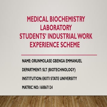 SIWES_Presentation_on_Urinalysis for bCH | PPTX