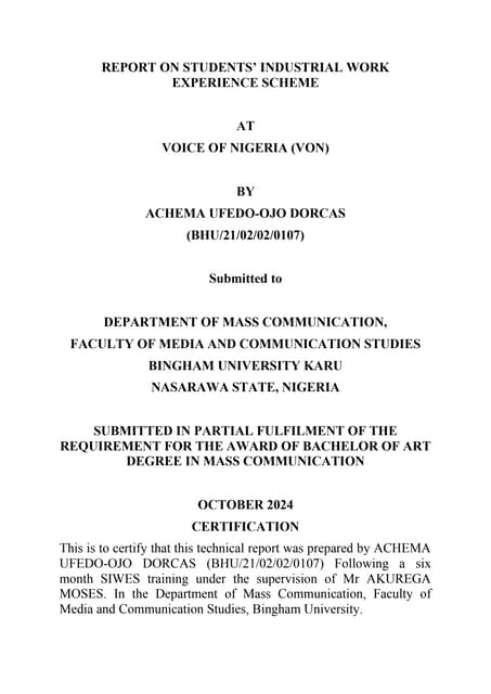 ATTACHMENT REPORT SAMPLE | PDF