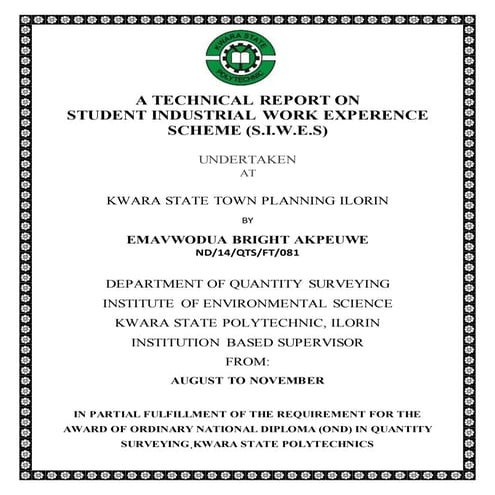 SIWES PRESENTATION | PPTX