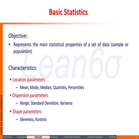 Six Sigma: Basic Statistics and Probability | PPT