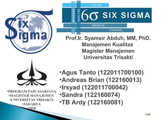Contoh Tugas Yellow Belt pada sertifikasi lean six sigma yellow belt | PPTX