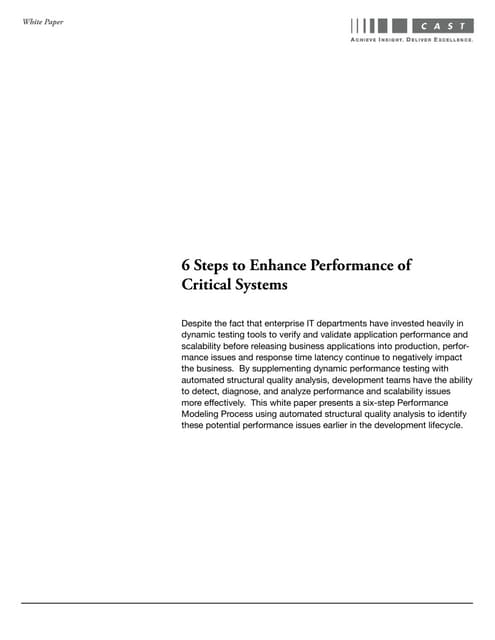 Six steps-to-enhance-performance-of-critical-systems | PDF