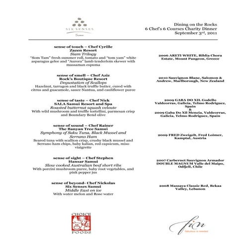 Six chefs six courses menu 230811 | PDF