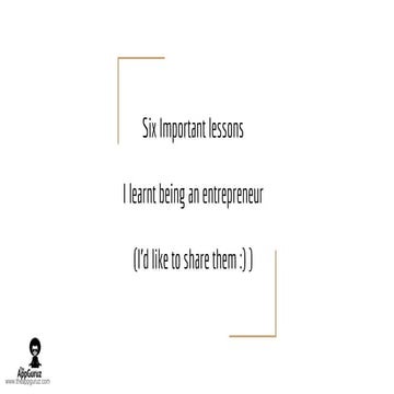 10 lessons to become a successful entrepreneur | PDF