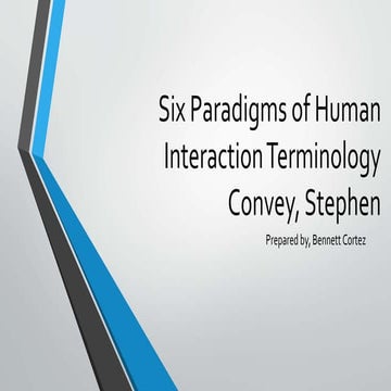 Six paradigms of human interaction terminology | PPTX