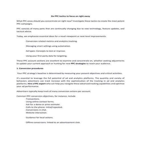 Six PPC tactics to focus on right away.pdf