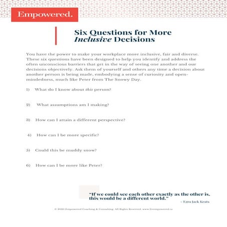 Six questions for more inclusive decisions - Don't believe everything ...