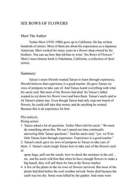 Sixrowsofflowers | PPT