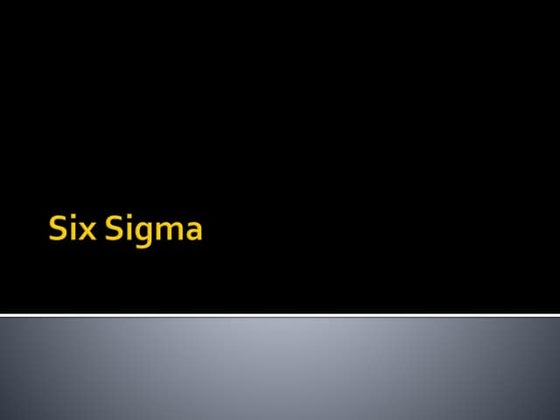 Using the Six Sigma Method to Improve Productivity | PPT