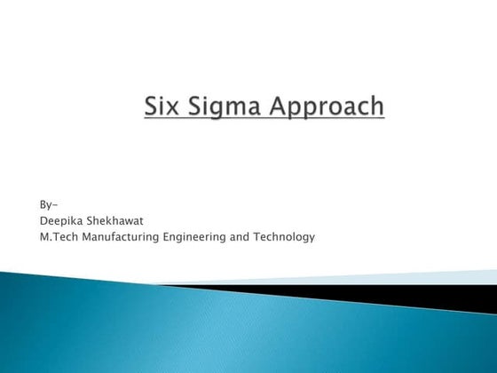 Six Sigma Principle and Methods | PPT