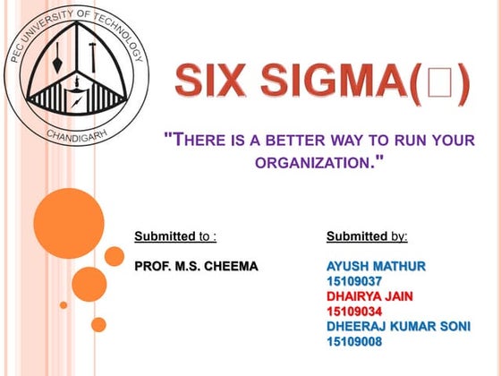 Six Sigma Principle and Methods | PPTX