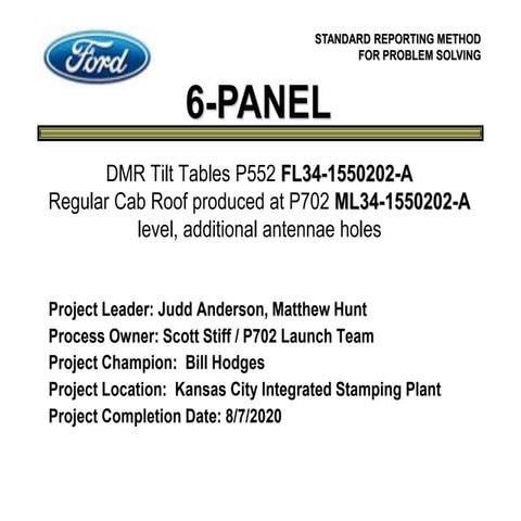 Six Sigma Dmr Tilt Table Matthew Hunt Ppt 3263