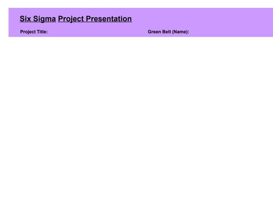 Six sigma green belt - catapult project | PPT
