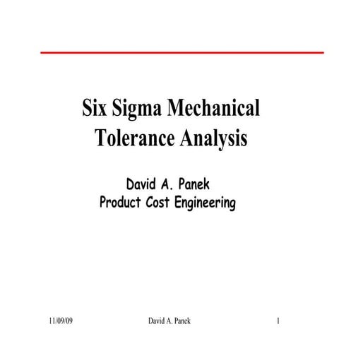 Six Sigma Mechanical Tolerance Analysis 1 | PPT
