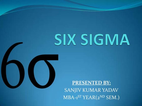 Six sigma ppt | PPT