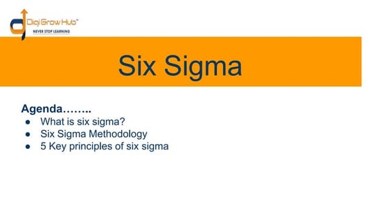 Six Sigma Principle and Methods | PPTX