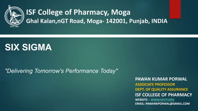 Six Sigma in clinical laboratory | PPTX