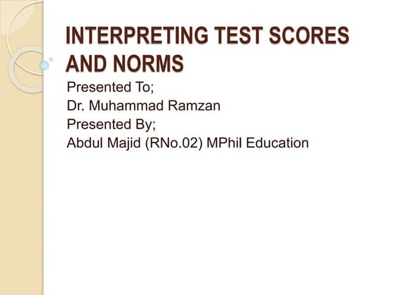 Test standardization and norming | PDF