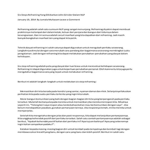 Six steps reframing | PDF