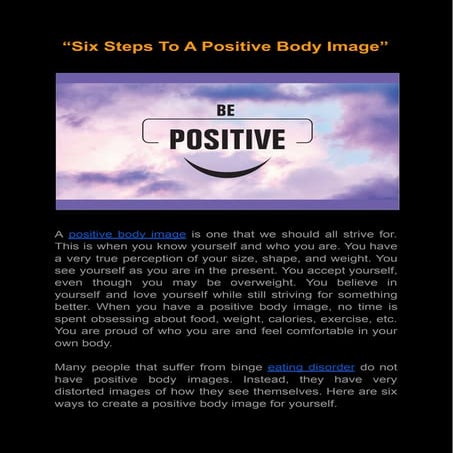 Six steps to a positive body image | PDF