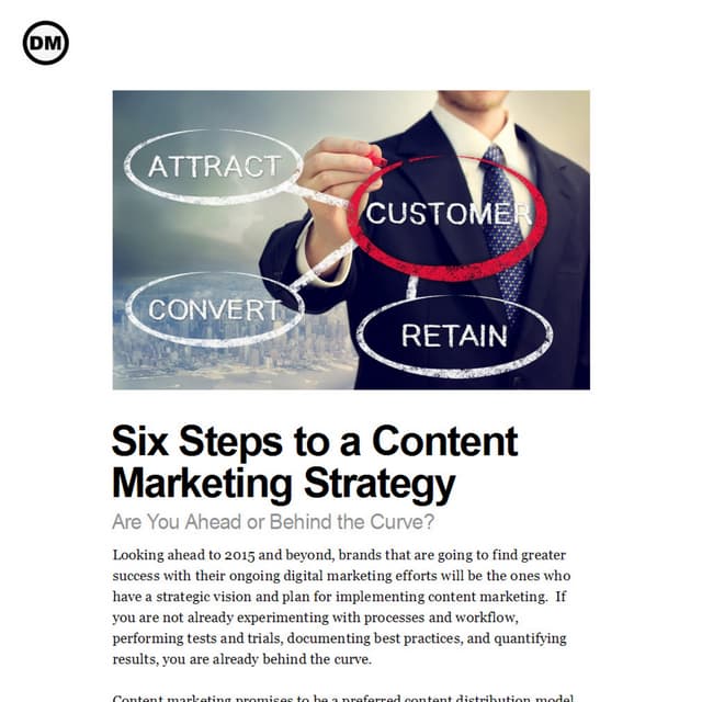 Six Steps to Define a Content Marketing Strategy | PDF