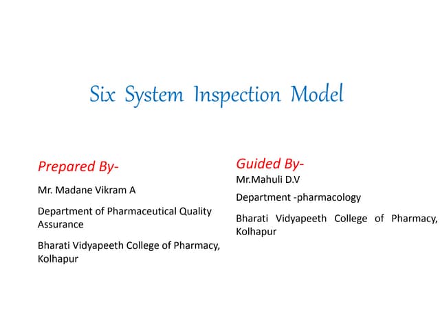 Six system inspection model | PDF