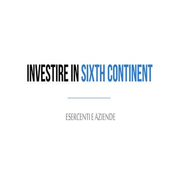Sixth continent commercianti [noedit] | PPS