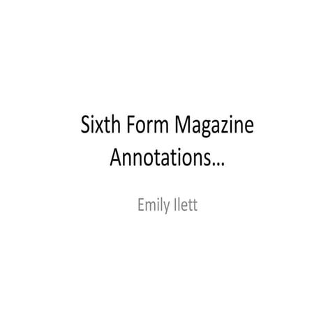 Sixth form magazine presentation | PPT