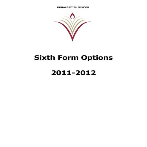 Sixth Form Options Booklet 2011-2012 | PDF