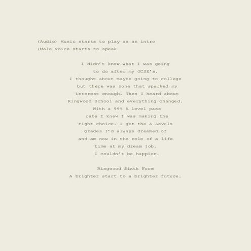 Sixth form script | DOCX