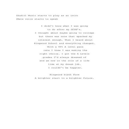 Sixth form script | DOCX