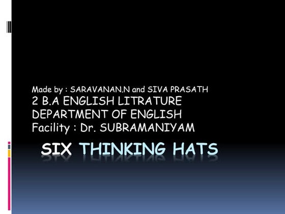 Six Thinking Hats Summary | PPS