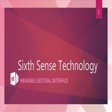 Sixth sense technology | PPT
