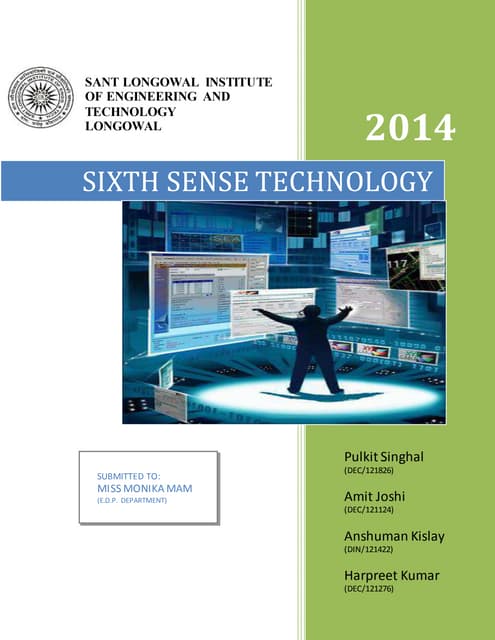 Sixth Sense (The Future of Technology) | PPT