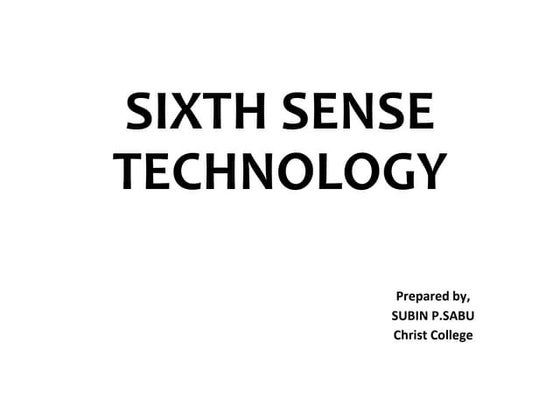 Sixth Sense Technology | PPTX
