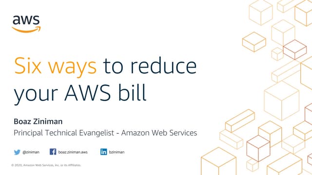 Six Ways To Reduce Your Aws Bill Ppt