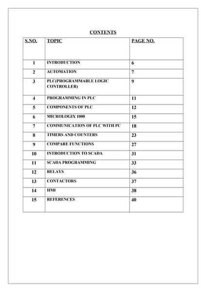Summer Internship Report On Plc And Scada Pdf