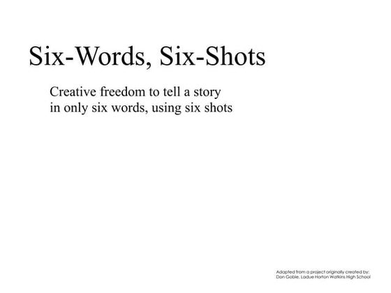 Six word memoir english | PPT