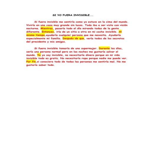 Si yo fuera invisible | DOCX