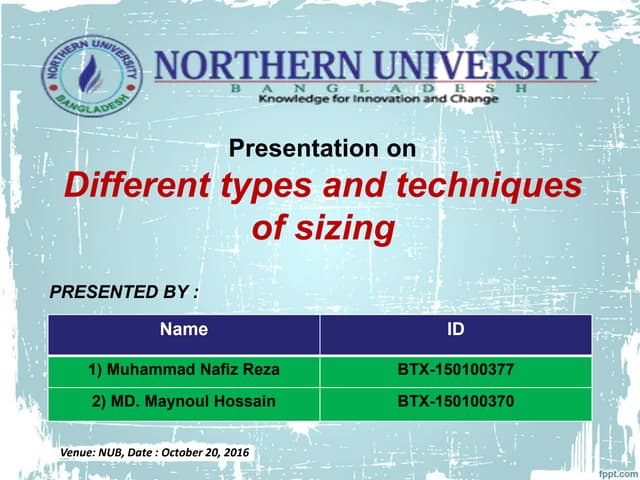 Sizing process | PPTX