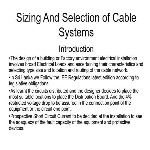Sizing And Selection of Cable Systems.ppt
