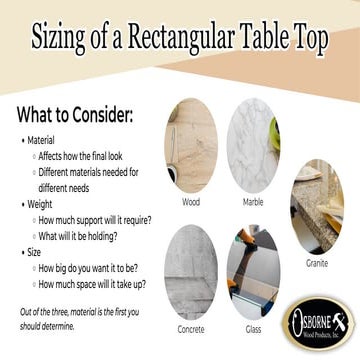 Sizing A Rectangular Table Top: What You Need to Know | PDF