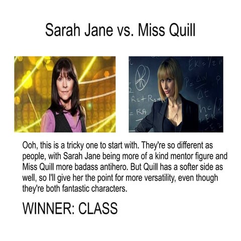 Sarah Jane Adventures vs. Class | ODP