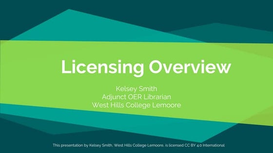OER Boot Camp Licensing Overview | PPT