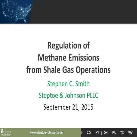 Regulation of Methane Emissions from Shale Gas Operations by Stephen C ...
