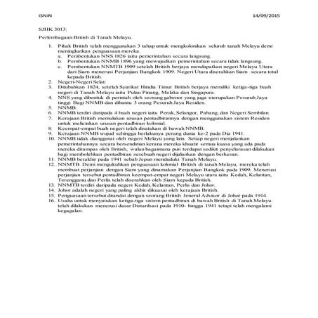 SJHK 3013 Perlembagaan British di Tanah Melayu | PDF