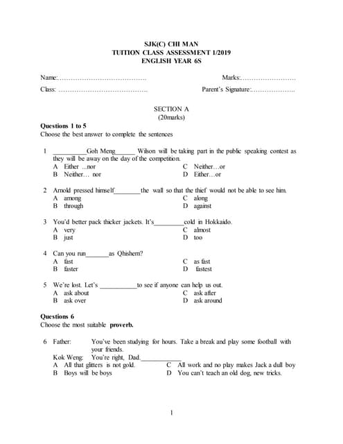 English paper 2 form 4 | PDF
